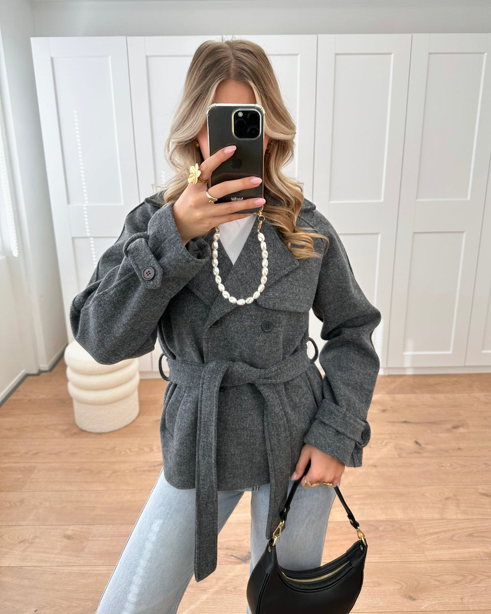 Dani Short Trench Coat Grey – Mashion Official